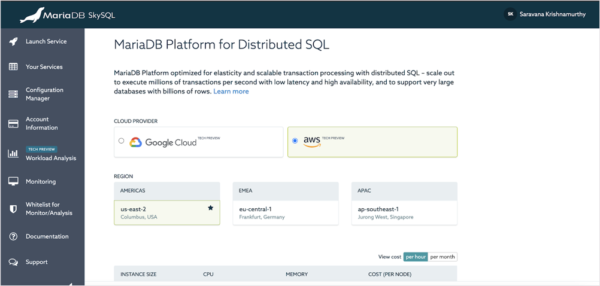MariaDB SkySQL on AWS, now in tech preview | MariaDB