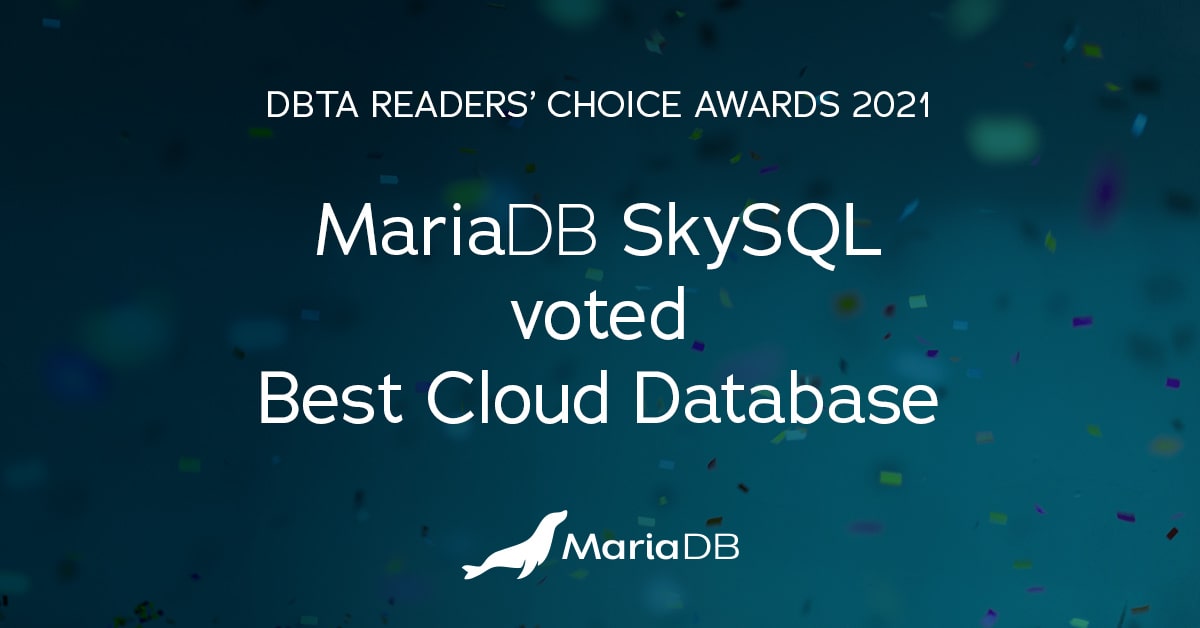 MariaDB SkySQL Awarded Best Cloud Database | MariaDB